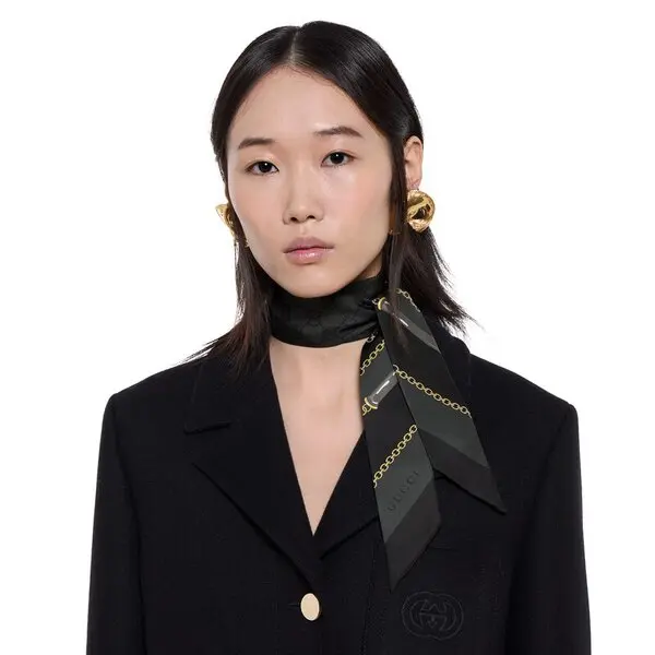 Gucci Printed Silk Ribbon Silk