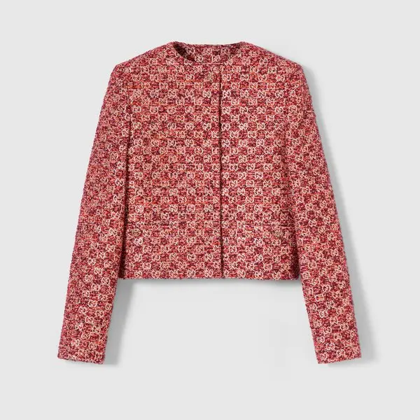 Gucci Gg Tweed Jacket - Orange