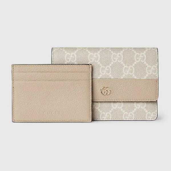 Gucci Gg Marmont Wallet Leather - Neutral