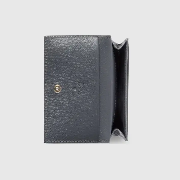 Gucci Grey Interior Gg Card Case Gg Canvas