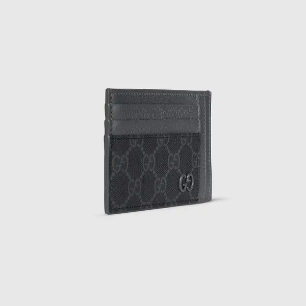 Gucci Grey Trim Gg Card Case Gg Canvas