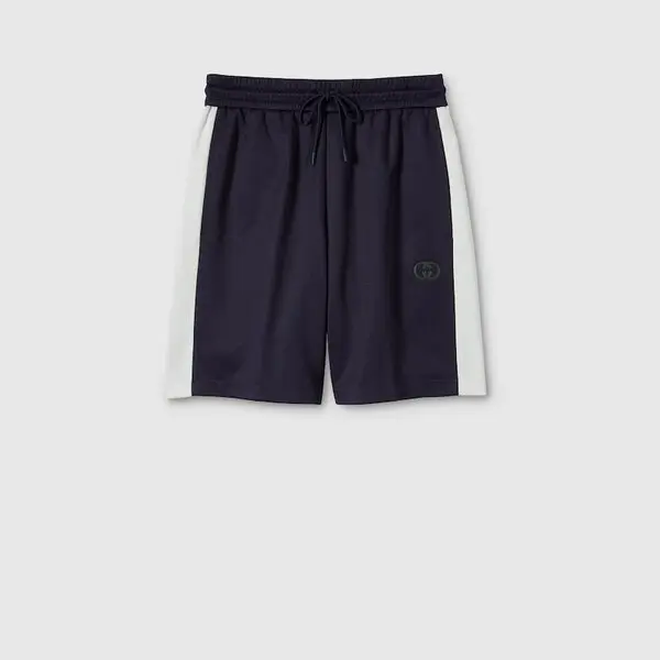 Gucci Technical Jersey Shorts With Interlocking G Embroidery