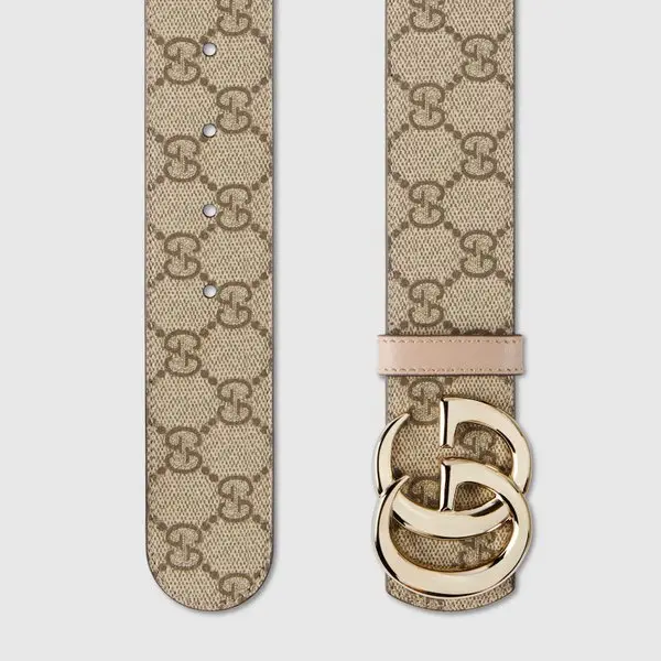 Gucci Gg Marmont Jumbo Gg Wide Belt - Beige | Editorialist display picture 2