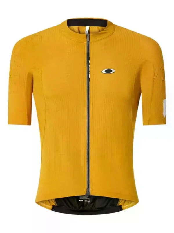 Oakley Gridskin Pinstripe Textured Zip Jersey - Yellow