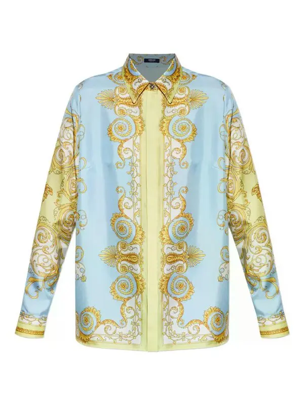 Versace Baroque-printed Shirt - Blue