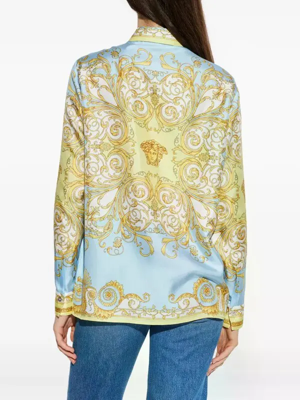 Versace Baroque-printed Shirt - Blue