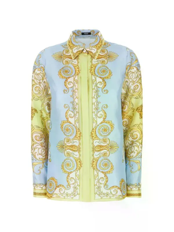 Versace Baroque-printed Shirt - Blue