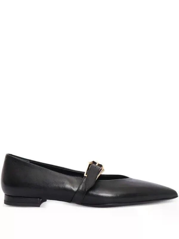 SERGIO LEVANTESI Buckle-strap Ballet Flats - Black