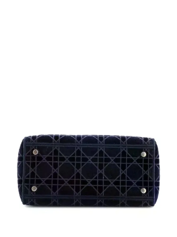 Dior Lady D-lite Cannage Embroidered Velvet Medium Tote Bag