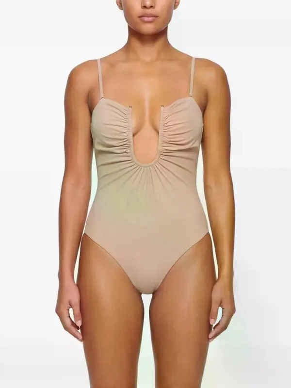Christopher Esber Ruched One-piece Swimsuit - Neutrals