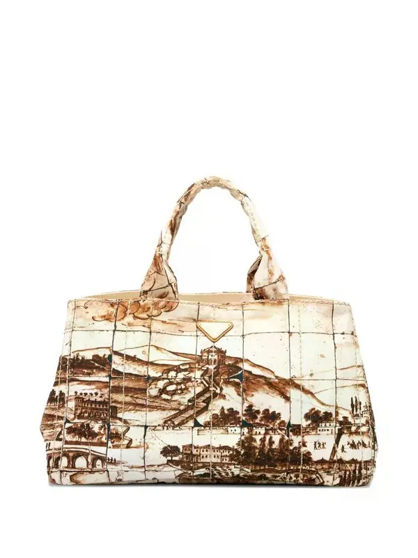 Prada 2013-2025 Large Canapa Azulejos Satchel