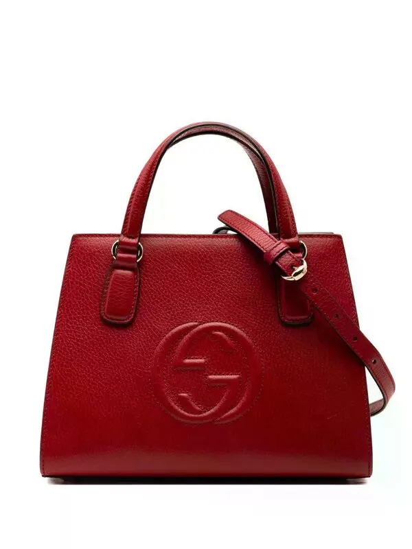 Gucci Medium Calf Soho Top Handle Convertible Satchel - Red