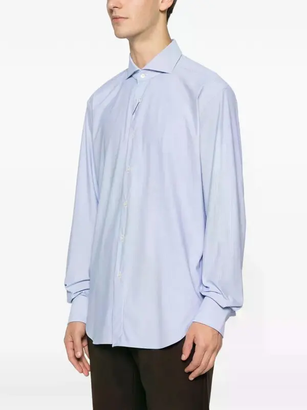 DELL'OGLIO Buttoned Striped Shirt - Blue