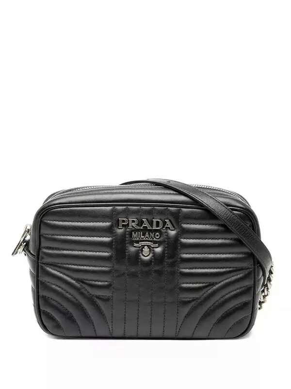 Prada Soft Calfskin Diagramme Camera Crossbody Bag - Black