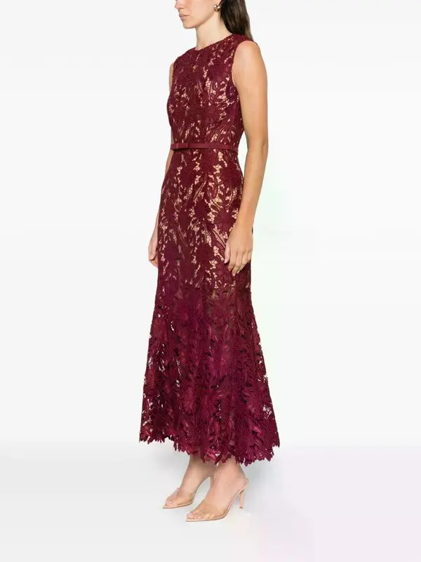 SELF-PORTRAIT Sleeveless Midi Dress - Red