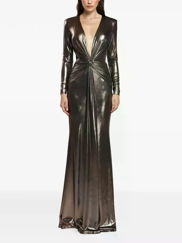 CRISTALLINI Liora Knot Maxi Dress - Brown