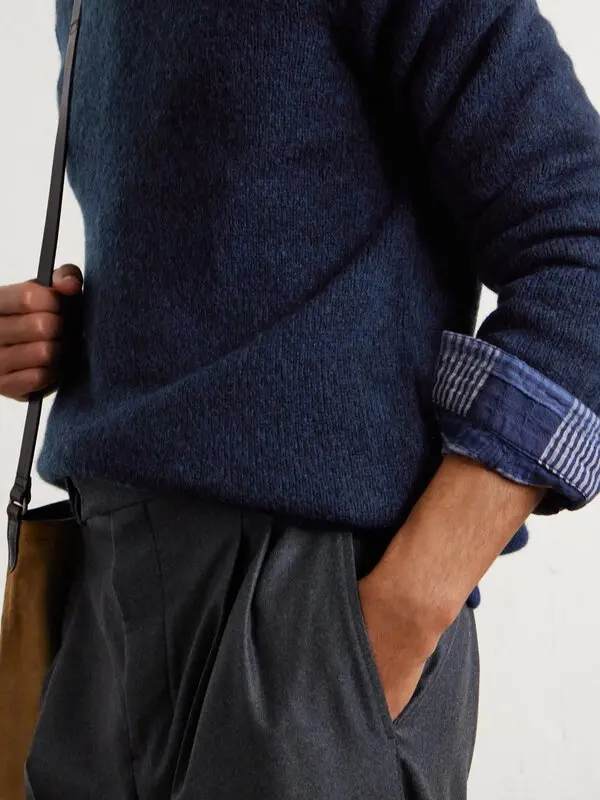 Nn07 Lee 6598 Merino Wool-blend Sweater - Blue