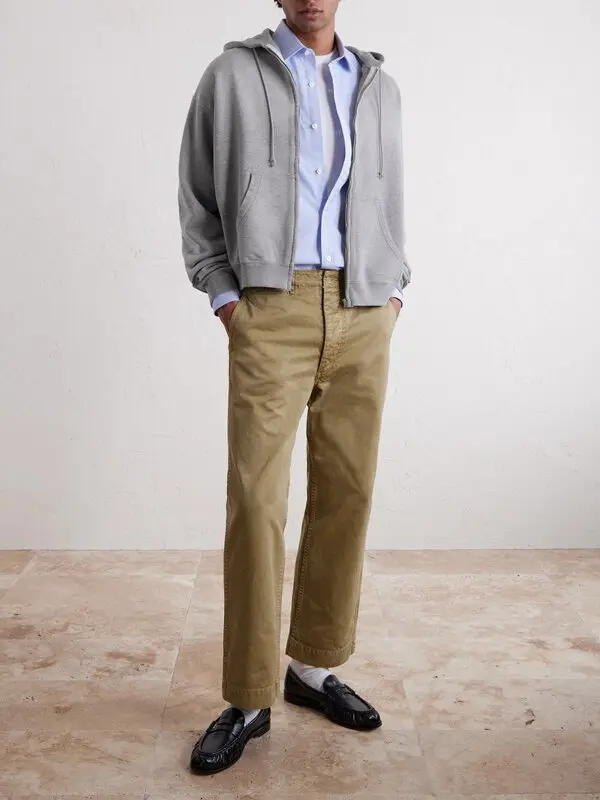 Auralee Dyed Pima Cotton Zip-up Hoodie - Gray