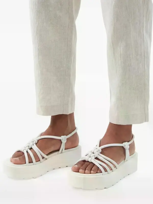 GIANVITO ROSSI 40mm Knotted Platform Sandals - White