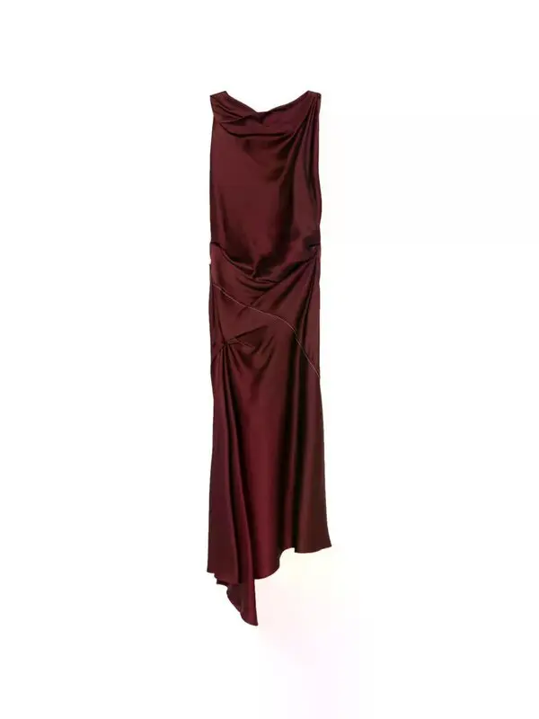 Victoria Beckham Posy Draped Midi Dress - Red
