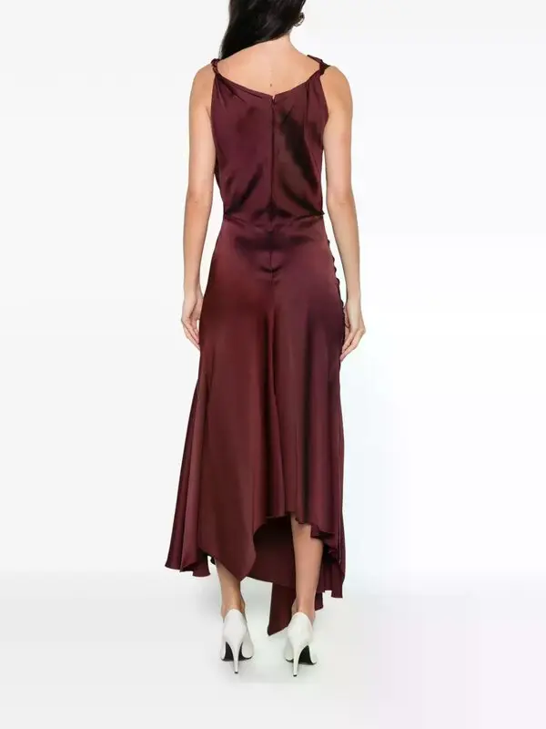 Victoria Beckham Posy Draped Midi Dress - Red