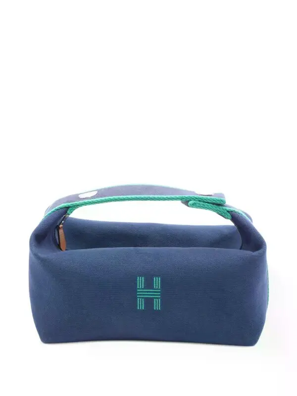 Hermès Small Toile Bride A Brac Case Vanity Bag 2010-2025 - Blue