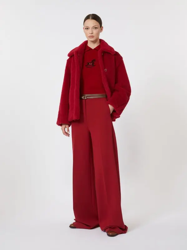 Max Mara Cropped Teddy Coat - Red