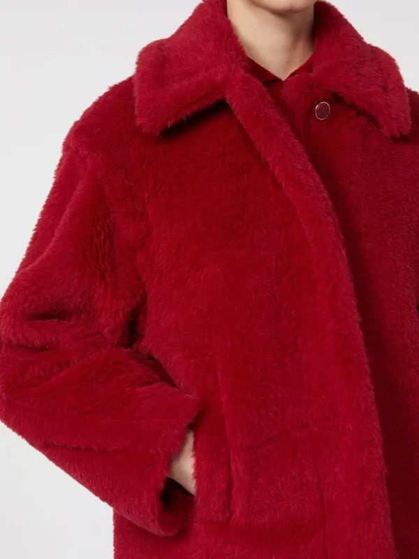 Max Mara Cropped Teddy Coat - Red