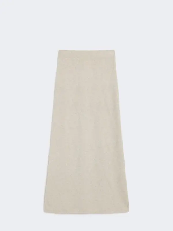 Max Mara Argyle Cashmere Yarn Skirt - Beige