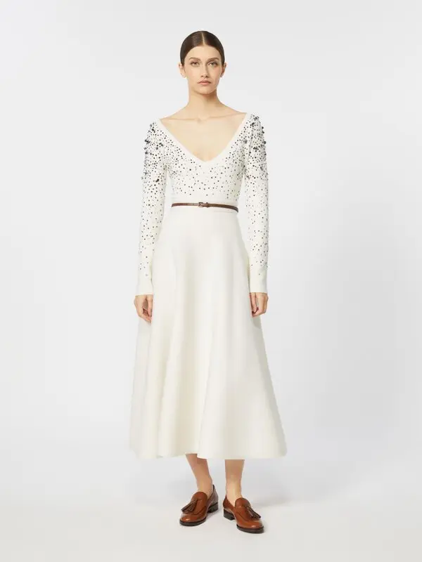Max Mara Full Tech Wool Skirt - Ivory