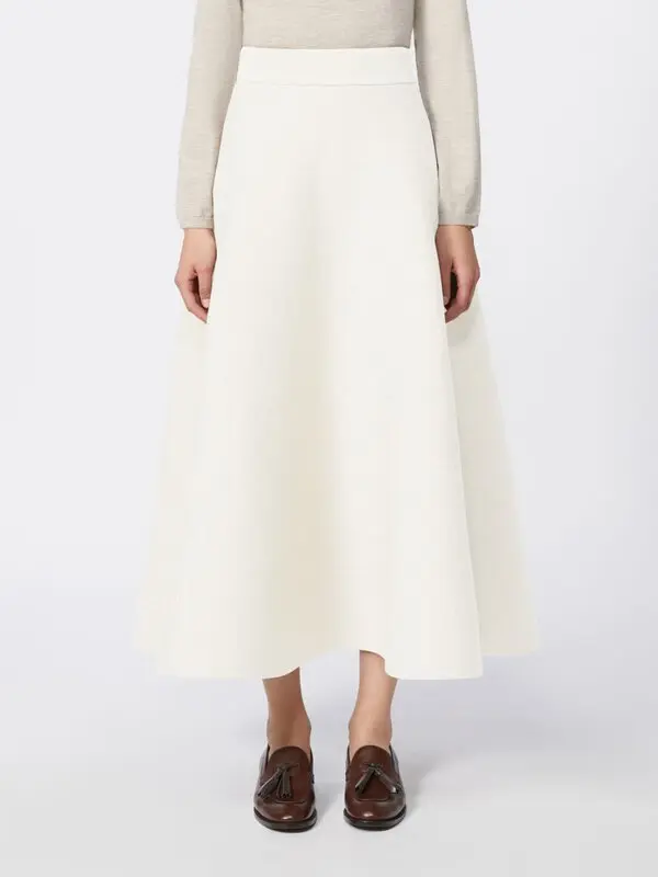 Max Mara Full Tech Wool Skirt - Ivory