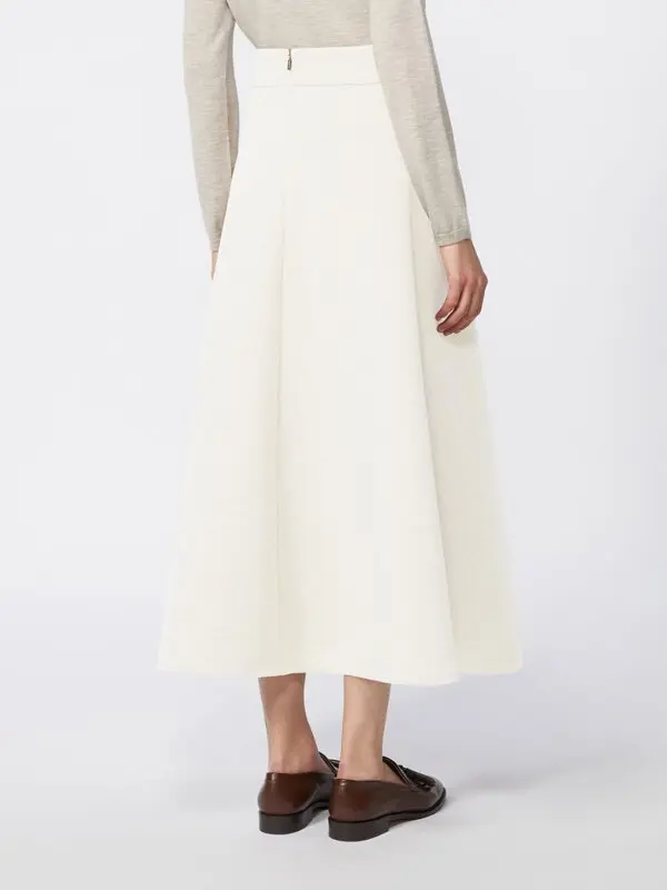 Max Mara Full Tech Wool Skirt - Ivory