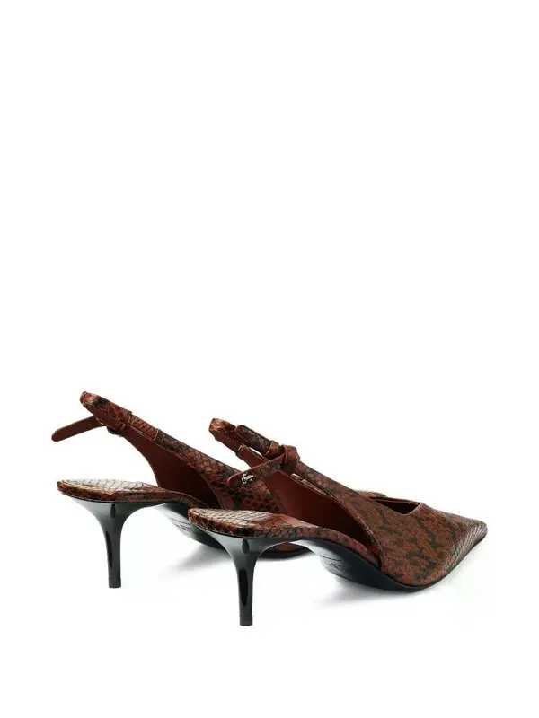 JIMMY CHOO 60mm Camie Snakeskin-effect Slingback Pumps - Brown