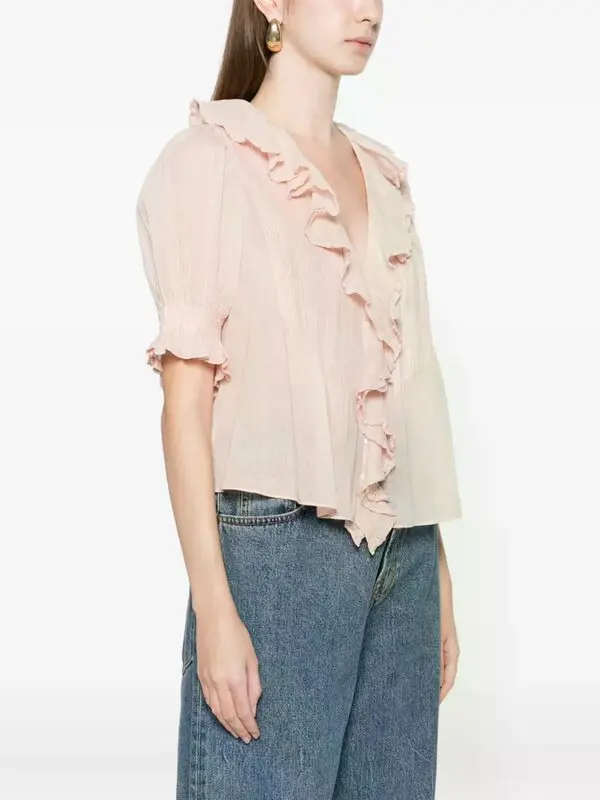 DÔEN Ruffled Blouse - Pink