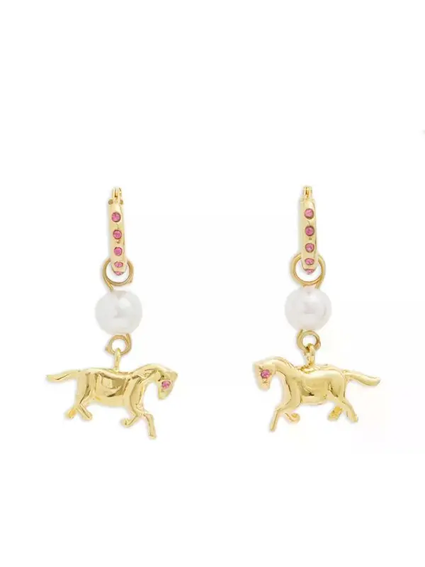 Marni Horse-pendant Drop Earrings - Gold