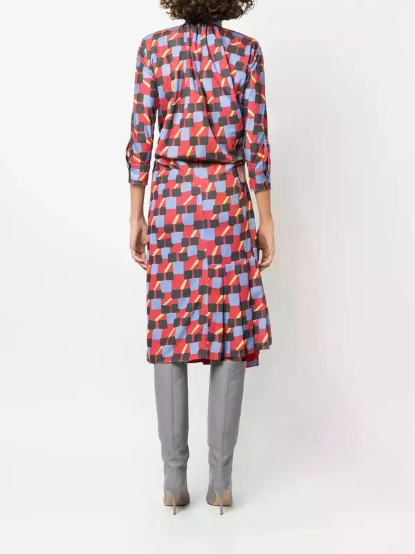 Prada 1990s Geometric-print Midi Dress