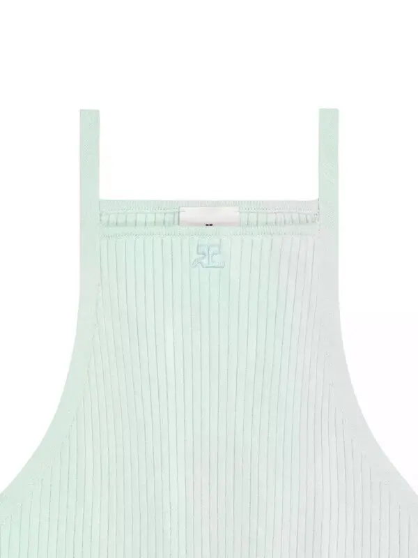 COURREGES Pointy-hem Ribbed Tank Top - Green