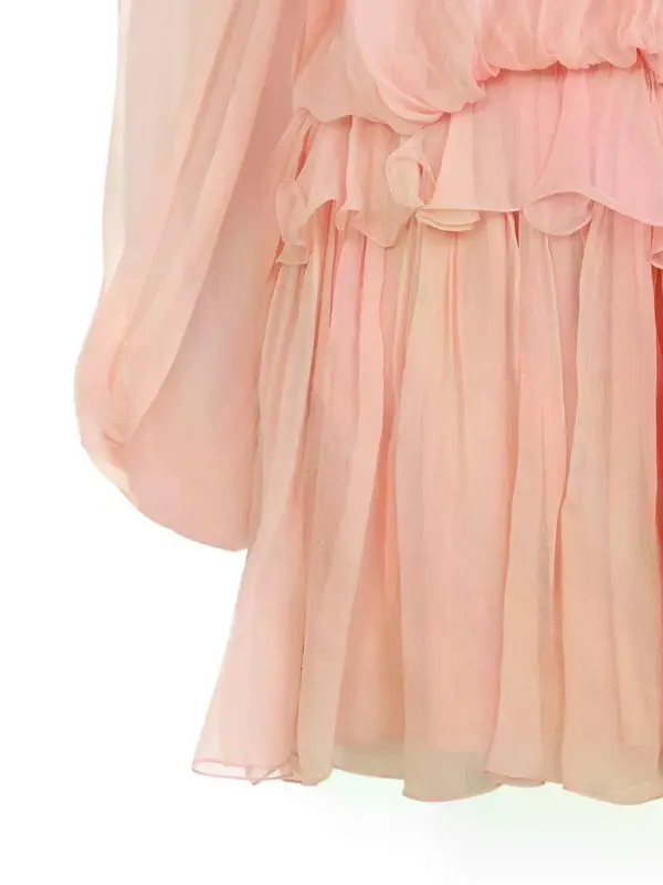 Chloé Silk Ruffled Dress - Pink