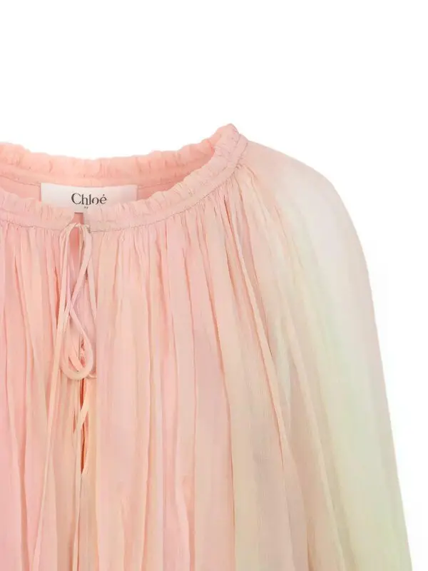 Chloé Silk Ruffled Dress - Pink