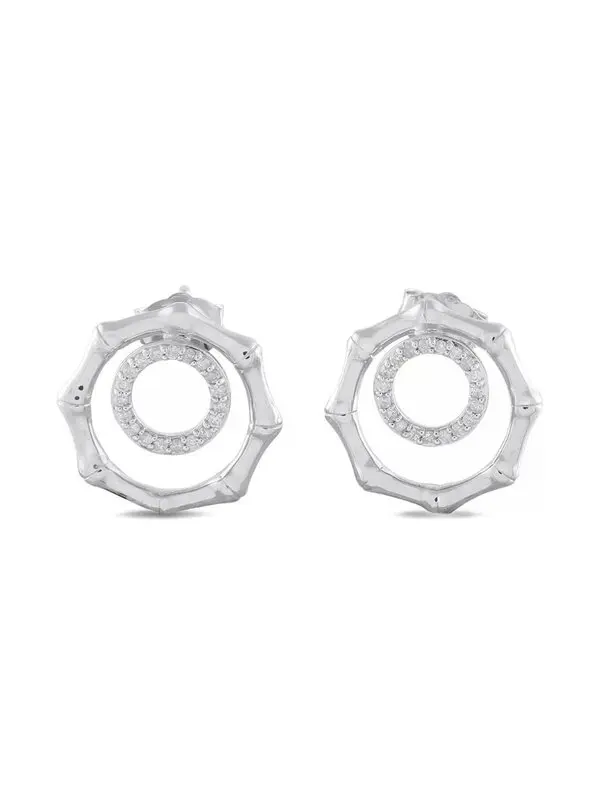 LB EXCLUSIVE 14k White Gold Diamond Geometric Earrings