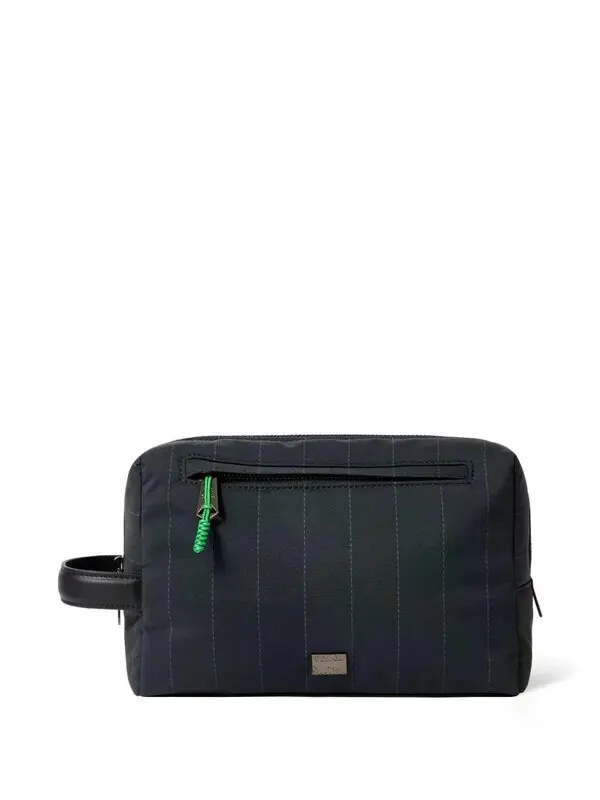 Paul Smith Pinstripe Leather-handle Wash Bag - Blue