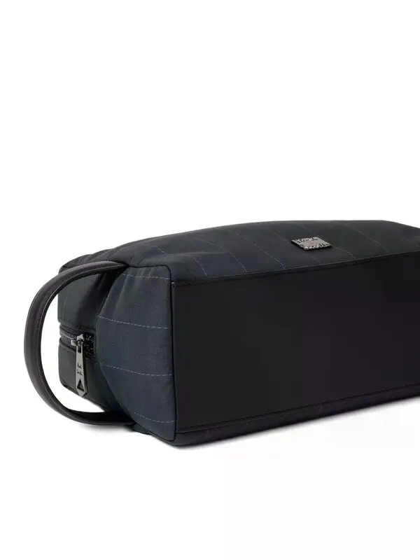 Paul Smith Pinstripe Leather-handle Wash Bag