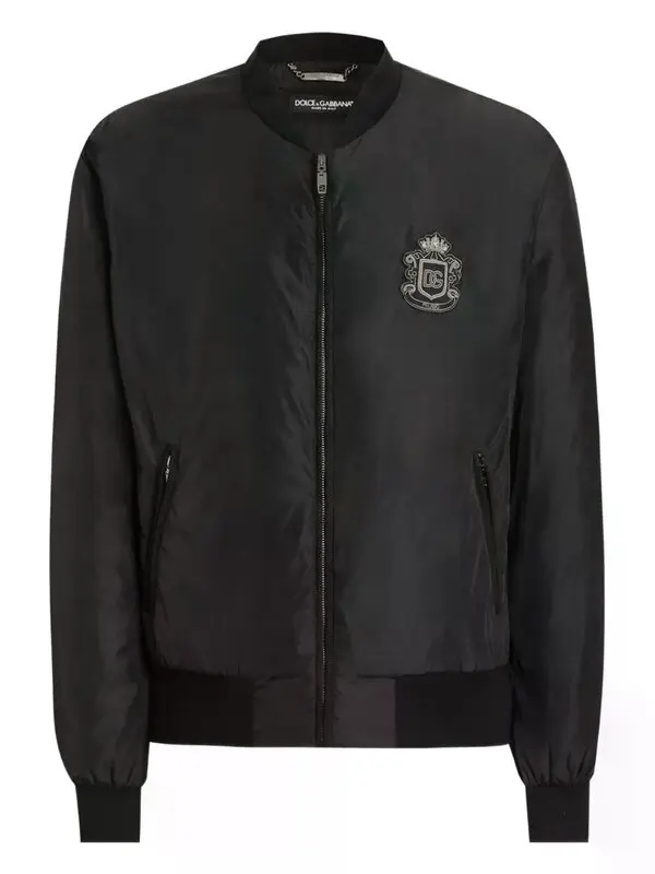 Dolce & Gabbana Crest-embroidered Zip-front Bomber Jacket