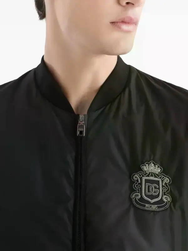Dolce & Gabbana Crest-embroidered Zip-front Bomber Jacket