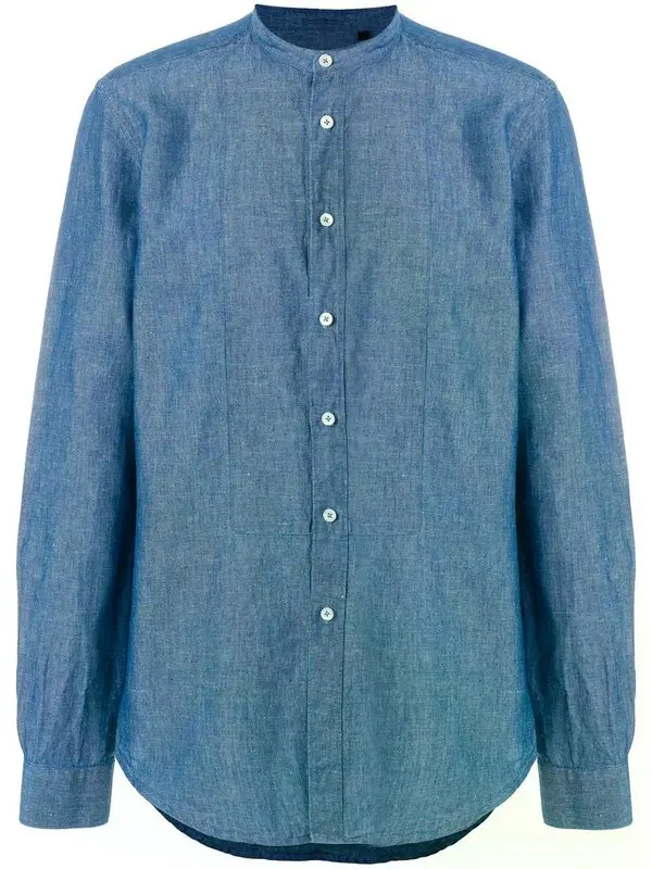 DELL'OGLIO Round Neck Button Shirt