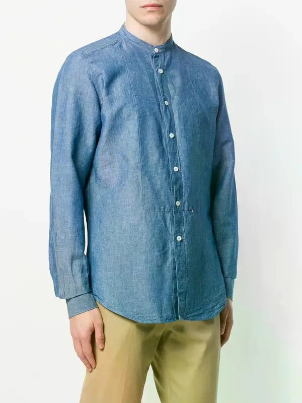 DELL'OGLIO Round Neck Button Shirt