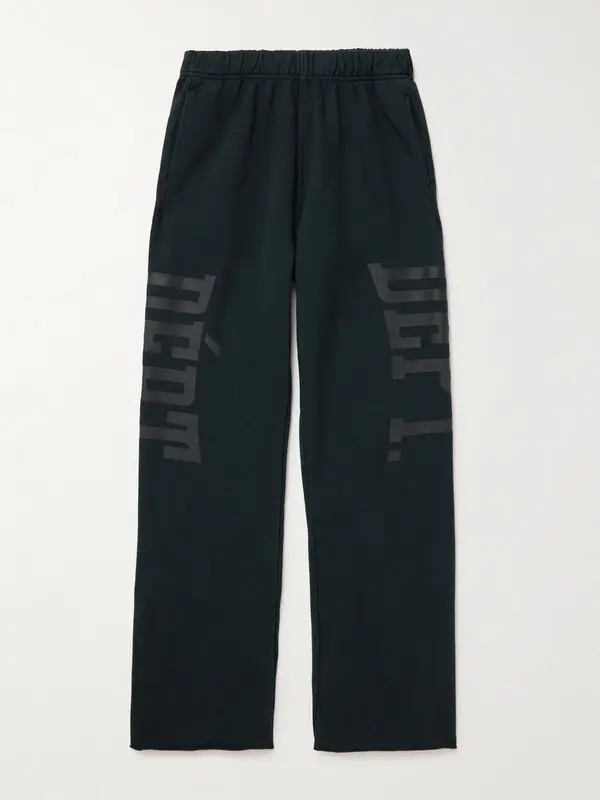 GALLERY DEPT. Post Workout Logo-print Wide-leg Cotton-jersey Sweatpants - Black