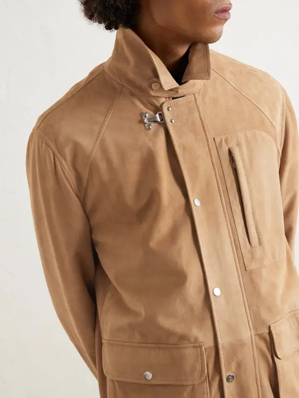 Brunello Cucinelli Suede Shirt Jacket - Neutrals
