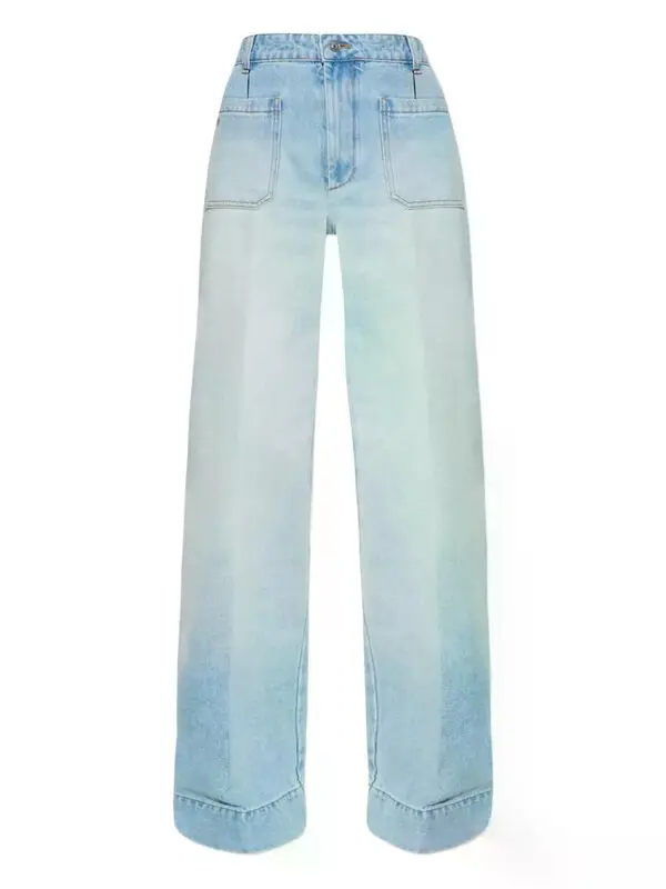 Victoria Beckham Patch-pocket Straight-leg Jeans - Blue