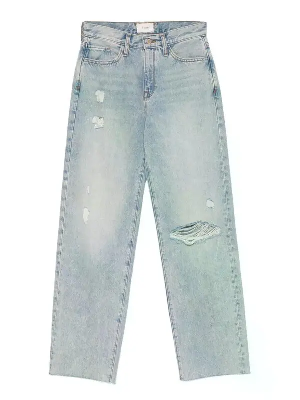 TRIARCHY Distressed Frayed Jeans